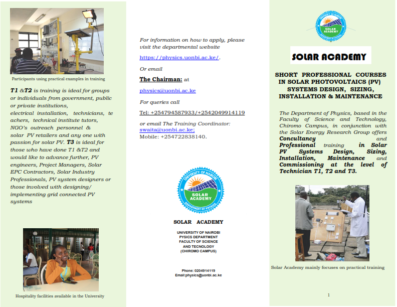 Solar Academy Bronchure | DEPARTMENT OF PHYSICS